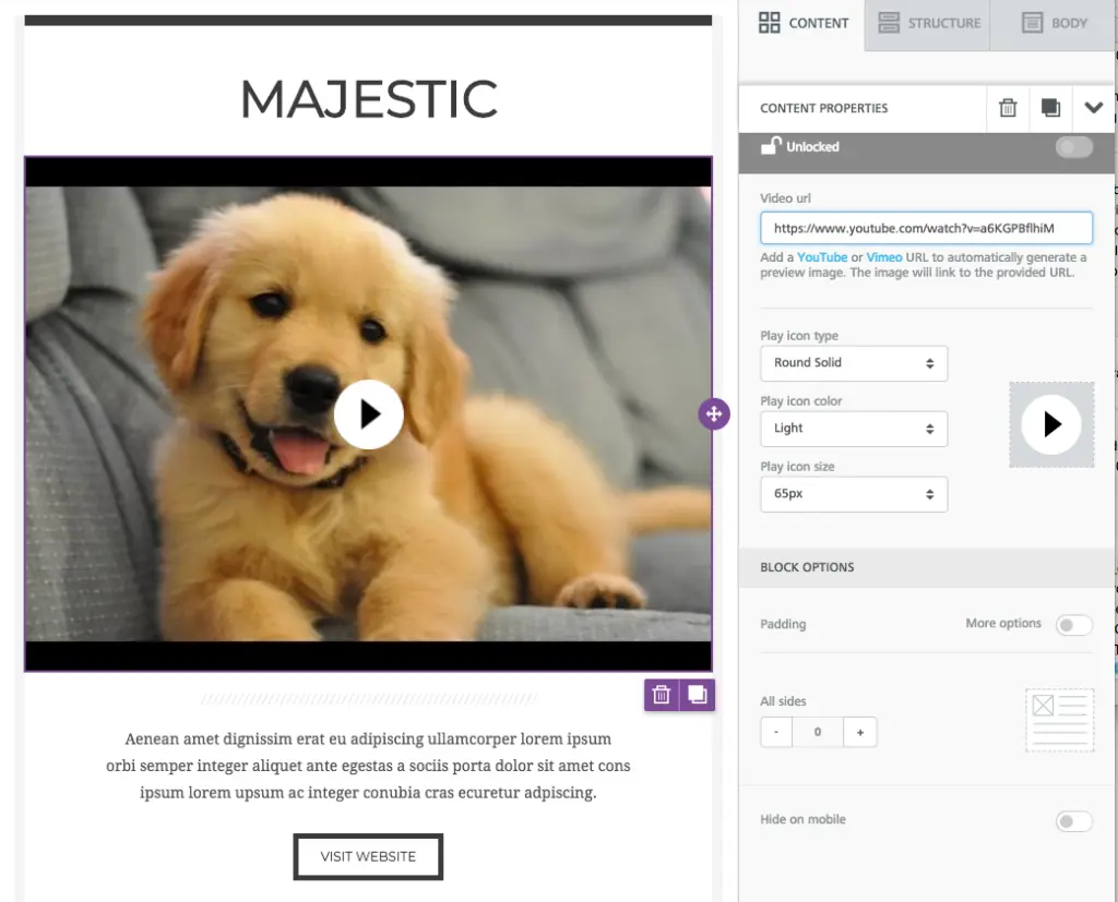 Tutorial: How to Add a Video Content Block in Email
