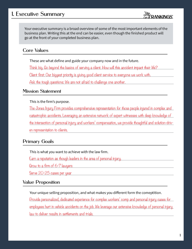 How To Write A Business Plan For A Law Firm with Sample Template 