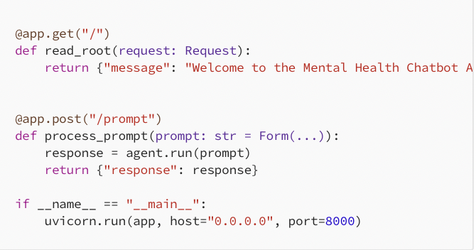 AI health innovation: Building a mental health chatbot using FastAPI ...