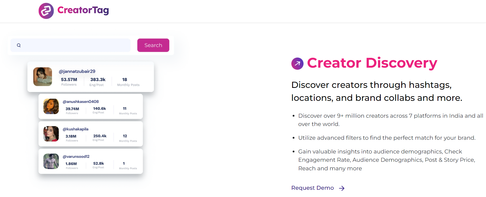 Top 10 CreatorTag Alternatives for Effective Influencer Marketing | Pricing & Reviews