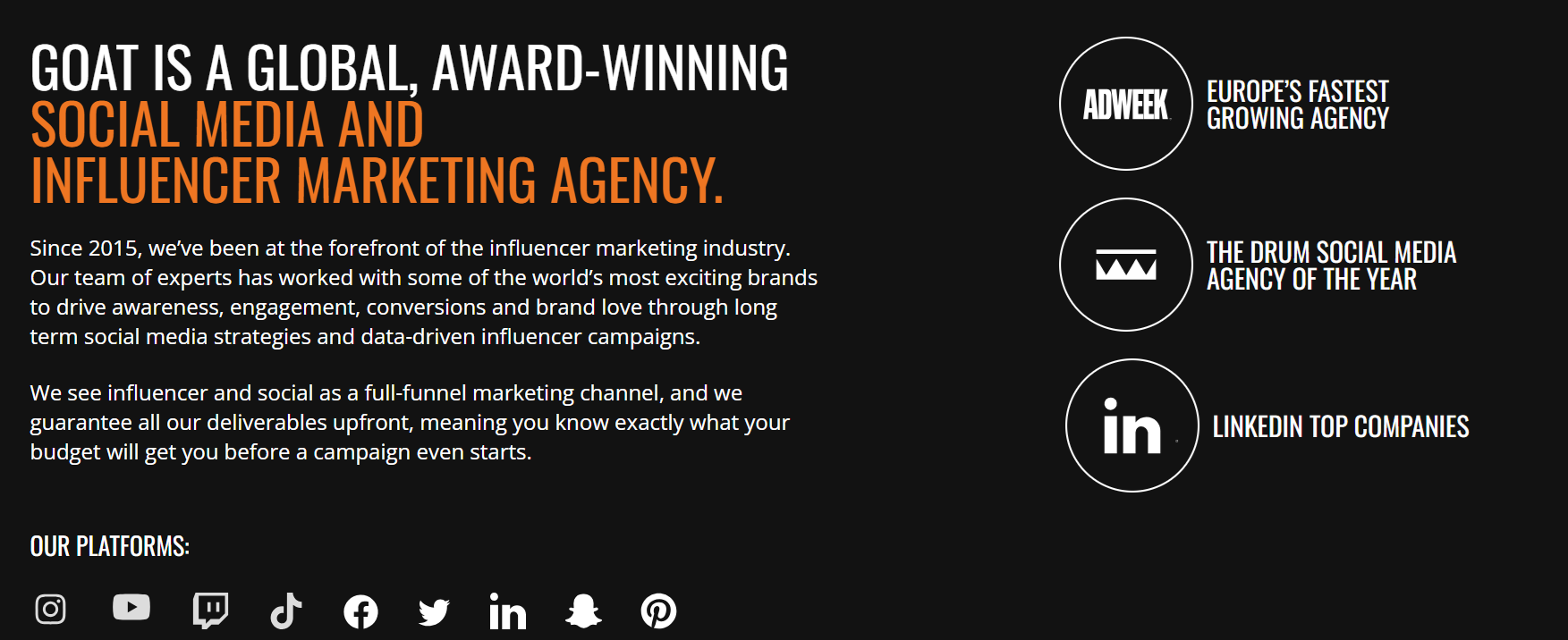 GOAT Agency: Pioneering Data-Driven Influencer Marketing