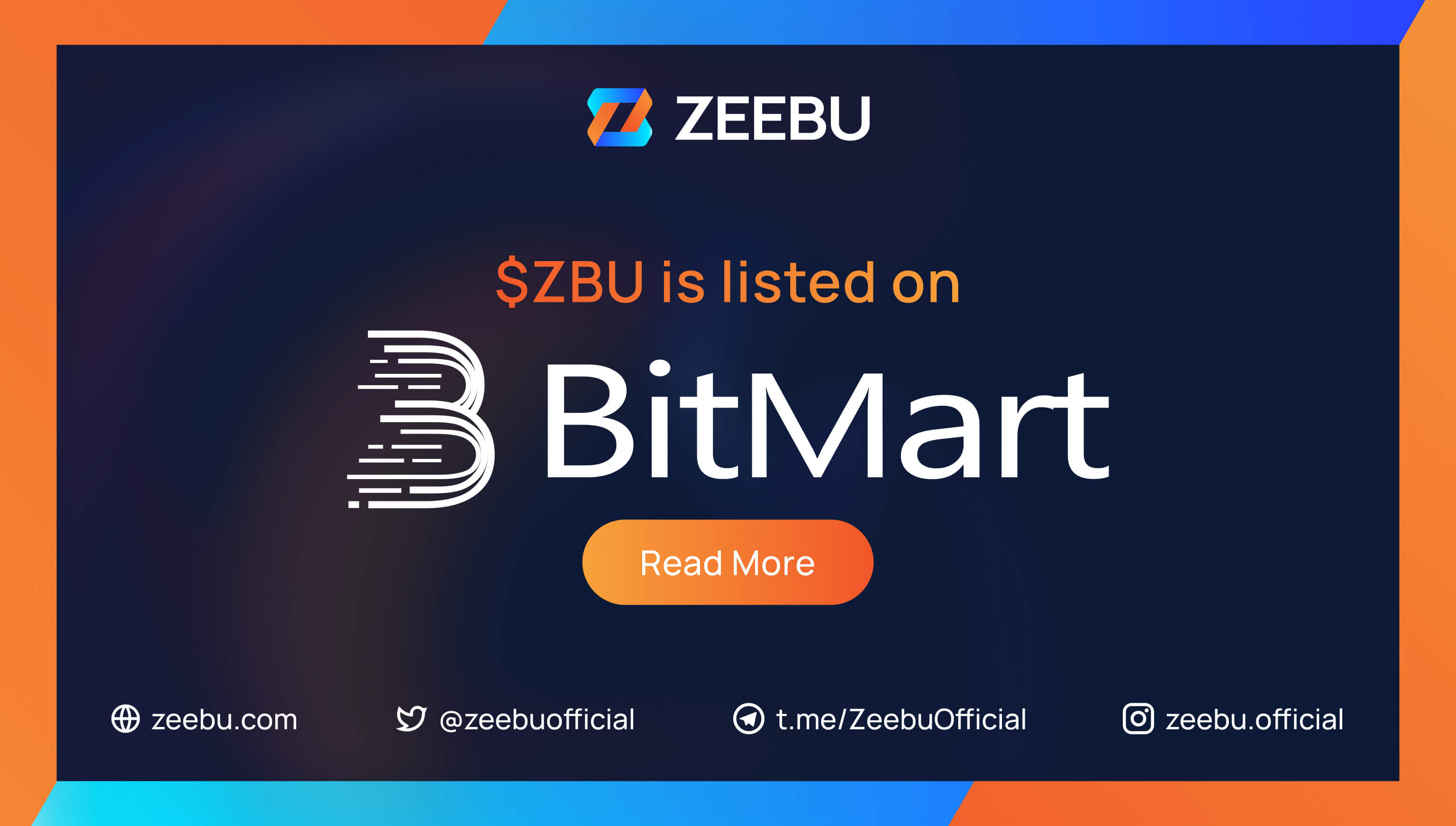 Zeebu (ZBU) Now listed on BitMart