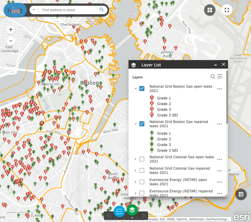 Gas Leaks Map