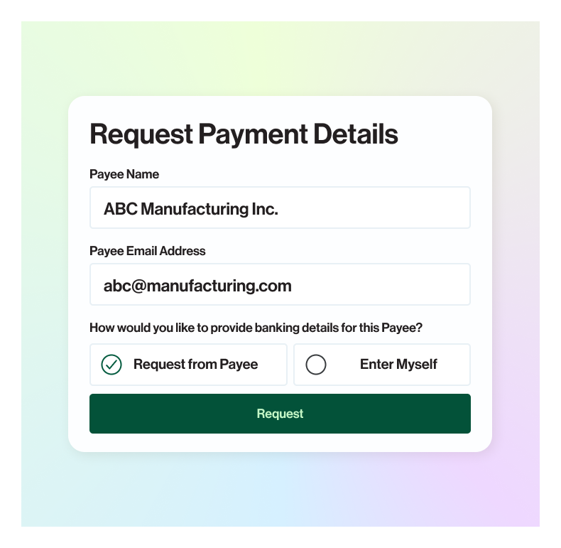 Request Payment Details via Email