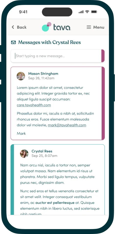 Tava Health for Therapists