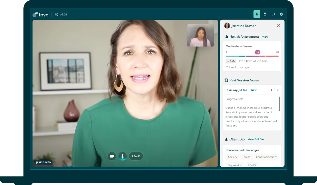 Tava Health for Therapists