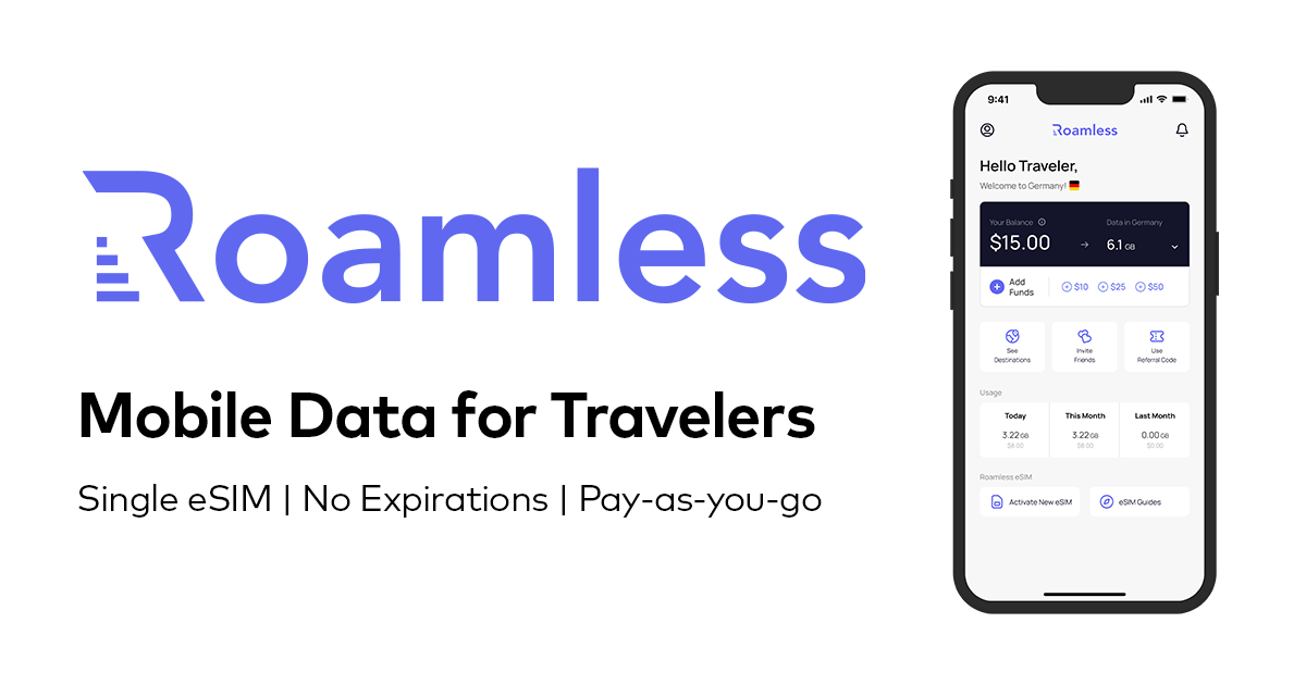 Global eSIM for Travel Internet, eSIM App | Roamless