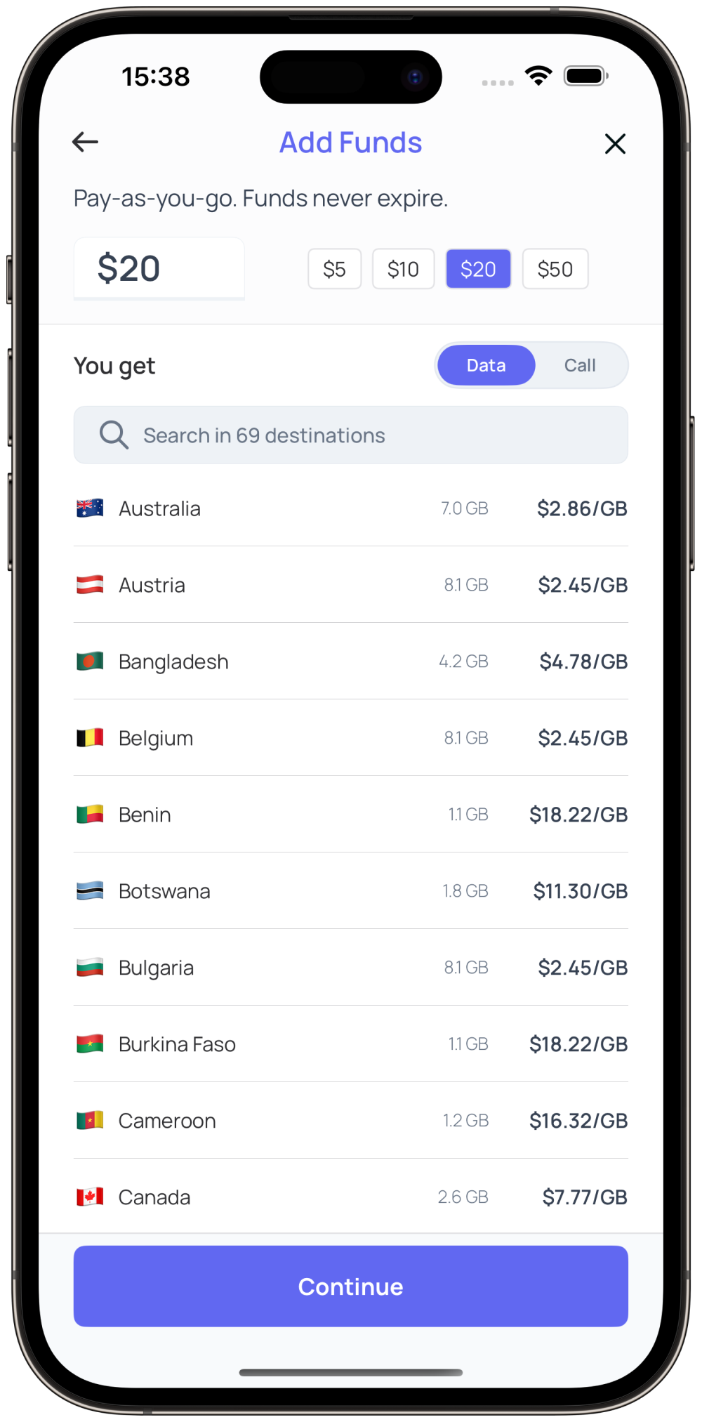 Travel Destinations & Prices | Roamless eSIM
