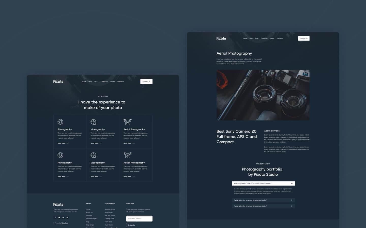 Pixoto – Photography Website Webflow Template - Brandbes