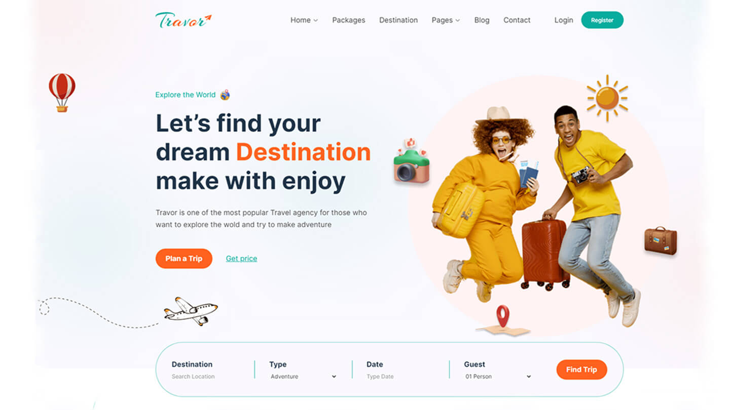 Travor – Tourism Website Webflow Template - Brandbes