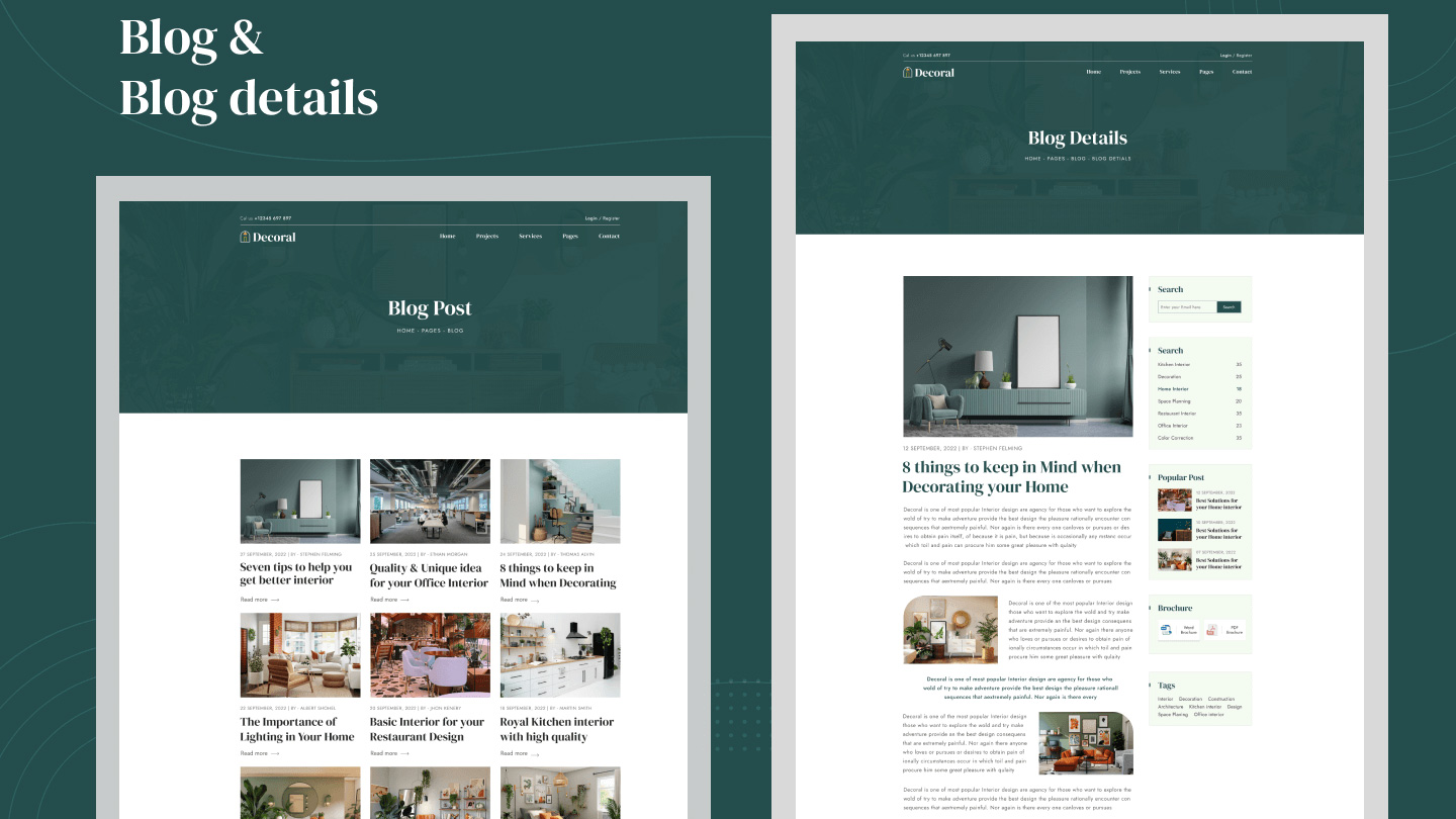 Decoral – Interior Design Webflow Template - Brandbes