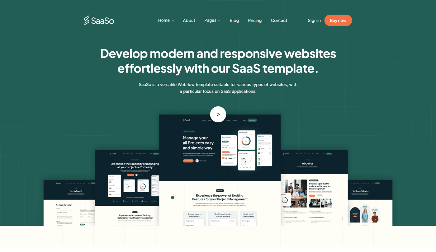 SaaSo - SaaS Website Template - Brandbes