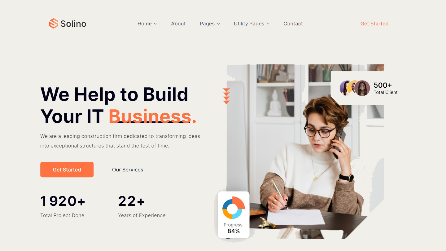 Solino - IT Company Website Template - Brandbes