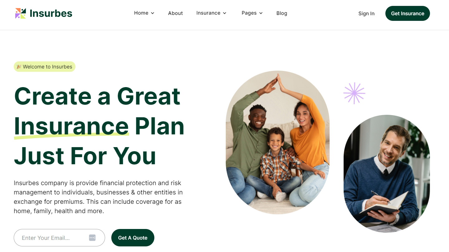 Insurbes - Insurance Website Template - Brandbes