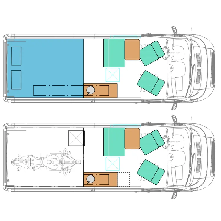 Kastenwagen Wohnmobil Fr 2 Personen Grundriss