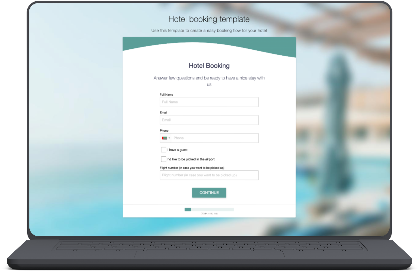 Plantilla de formulario de reserva de hotel