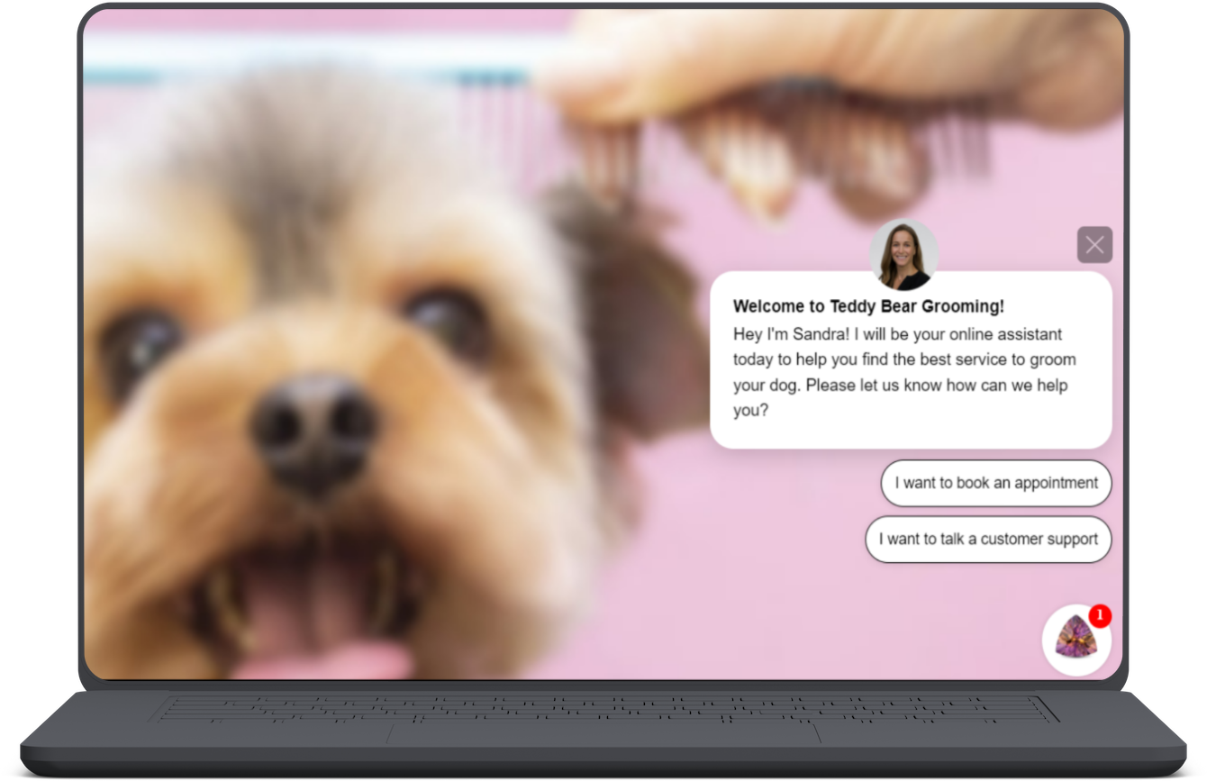 Plantilla de chatbot para servicios de peluquería de mascotas