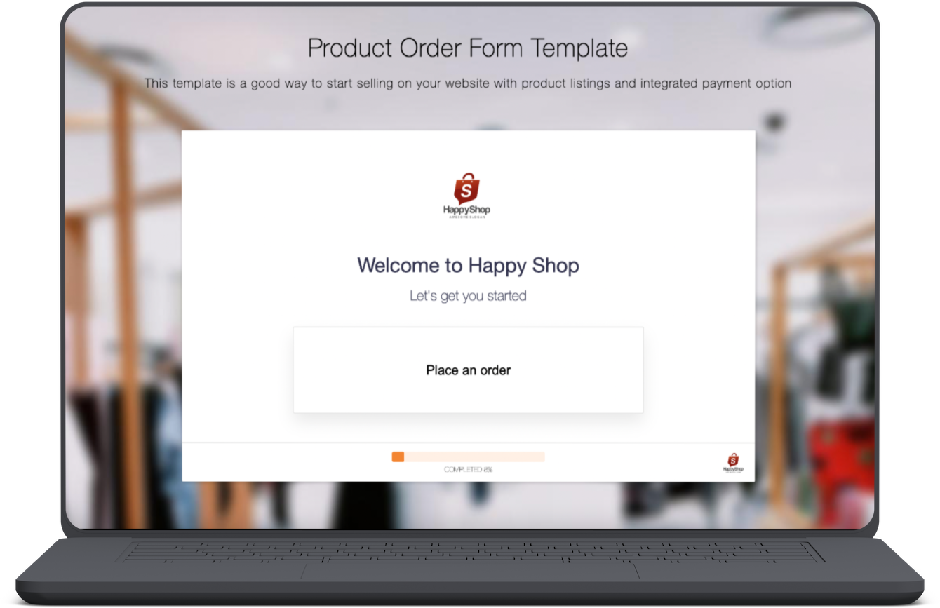 Plantilla de formulario de pedido de productos
