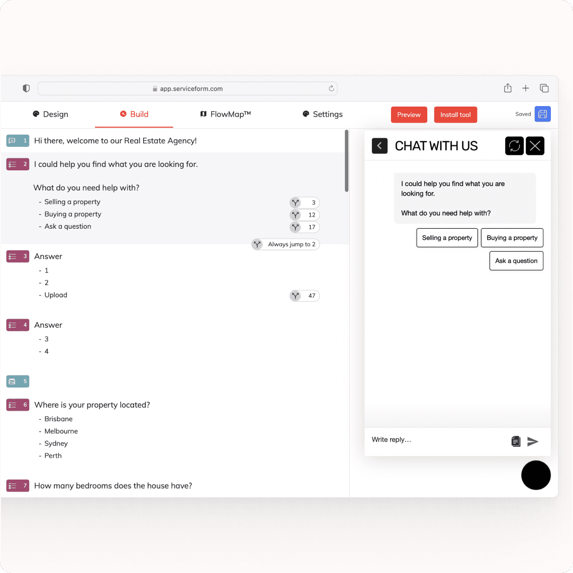 El mejor chatbot para sitios web - Serviceform