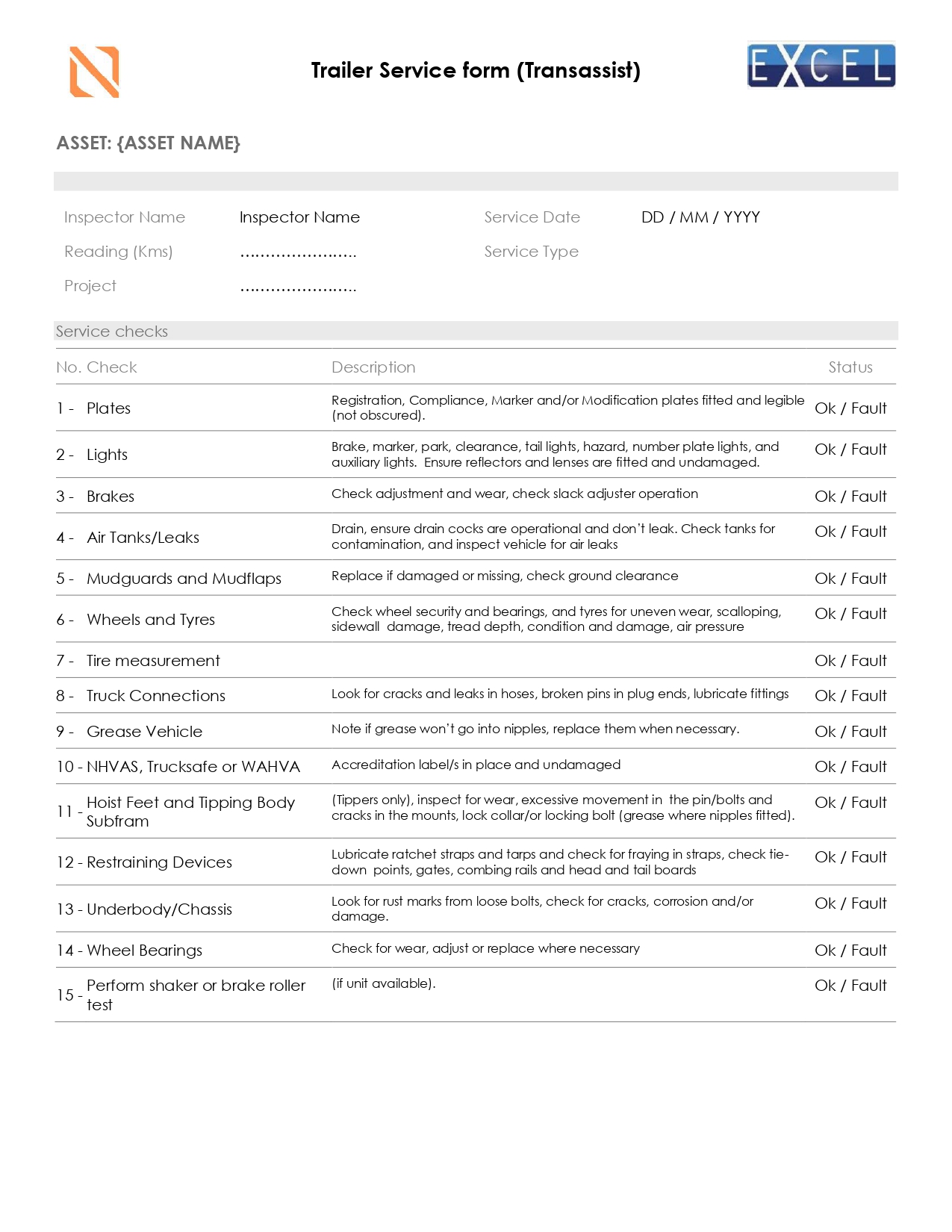 FREE Maintenance checklist for trailers (Transassit)