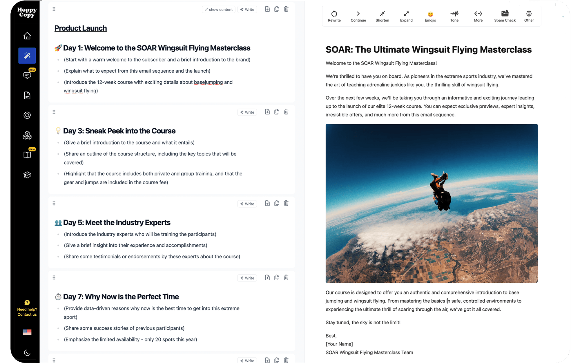 Email Sequence Generator - AI Writing Tool - Hoppy Copy