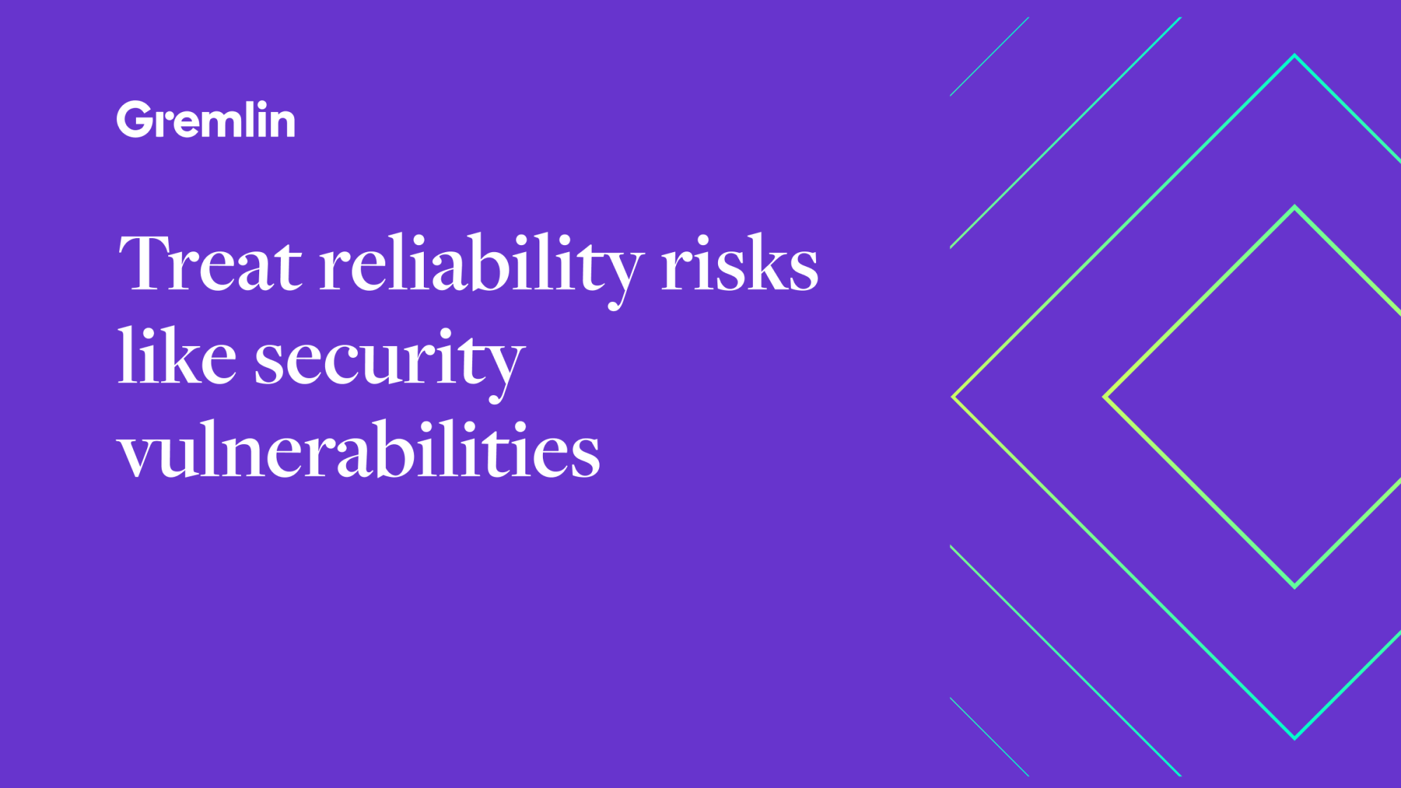 Treat reliability risks like security vulnerabilities by scanning and ...
