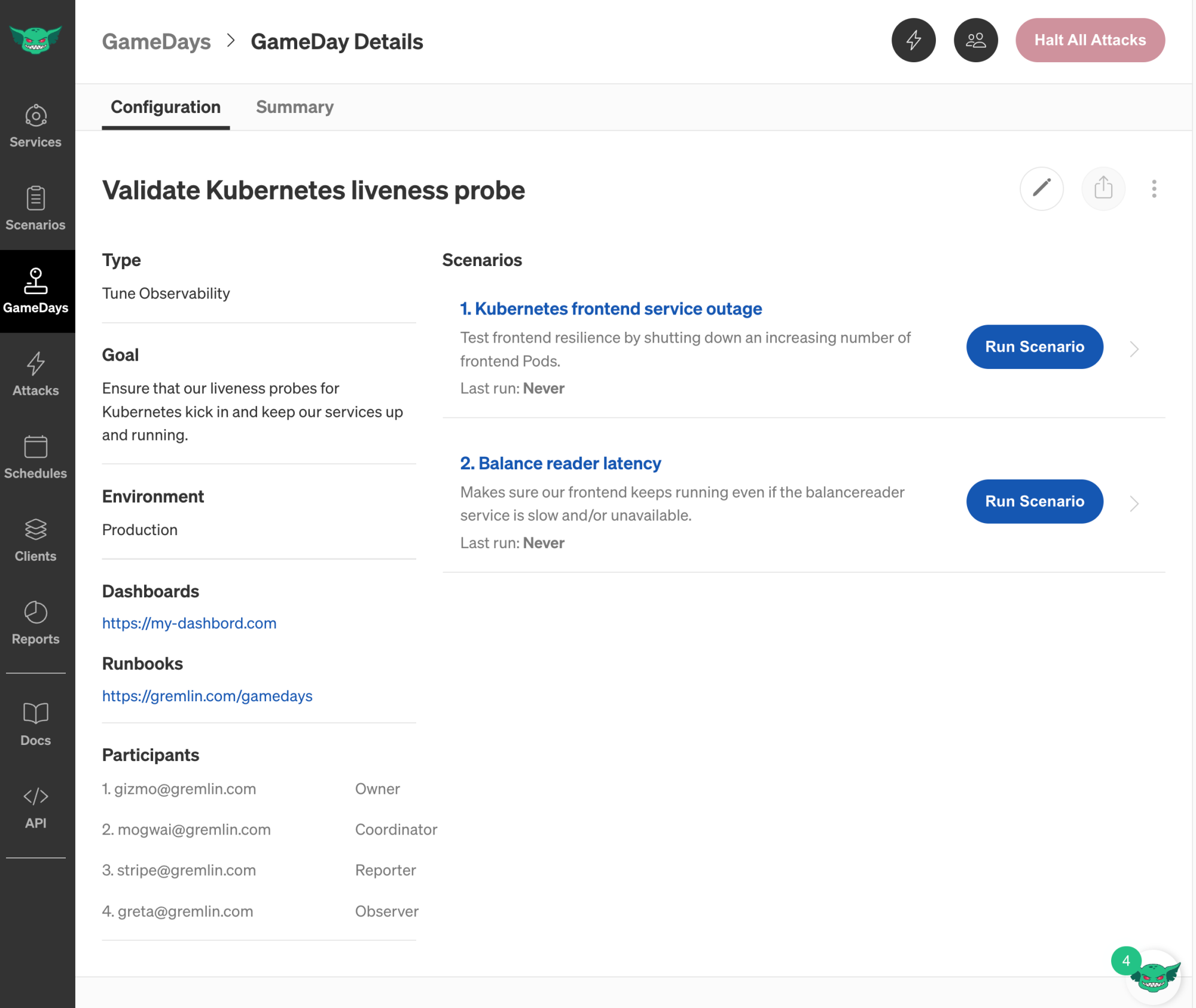 How to run a GameDay using Gremlin
