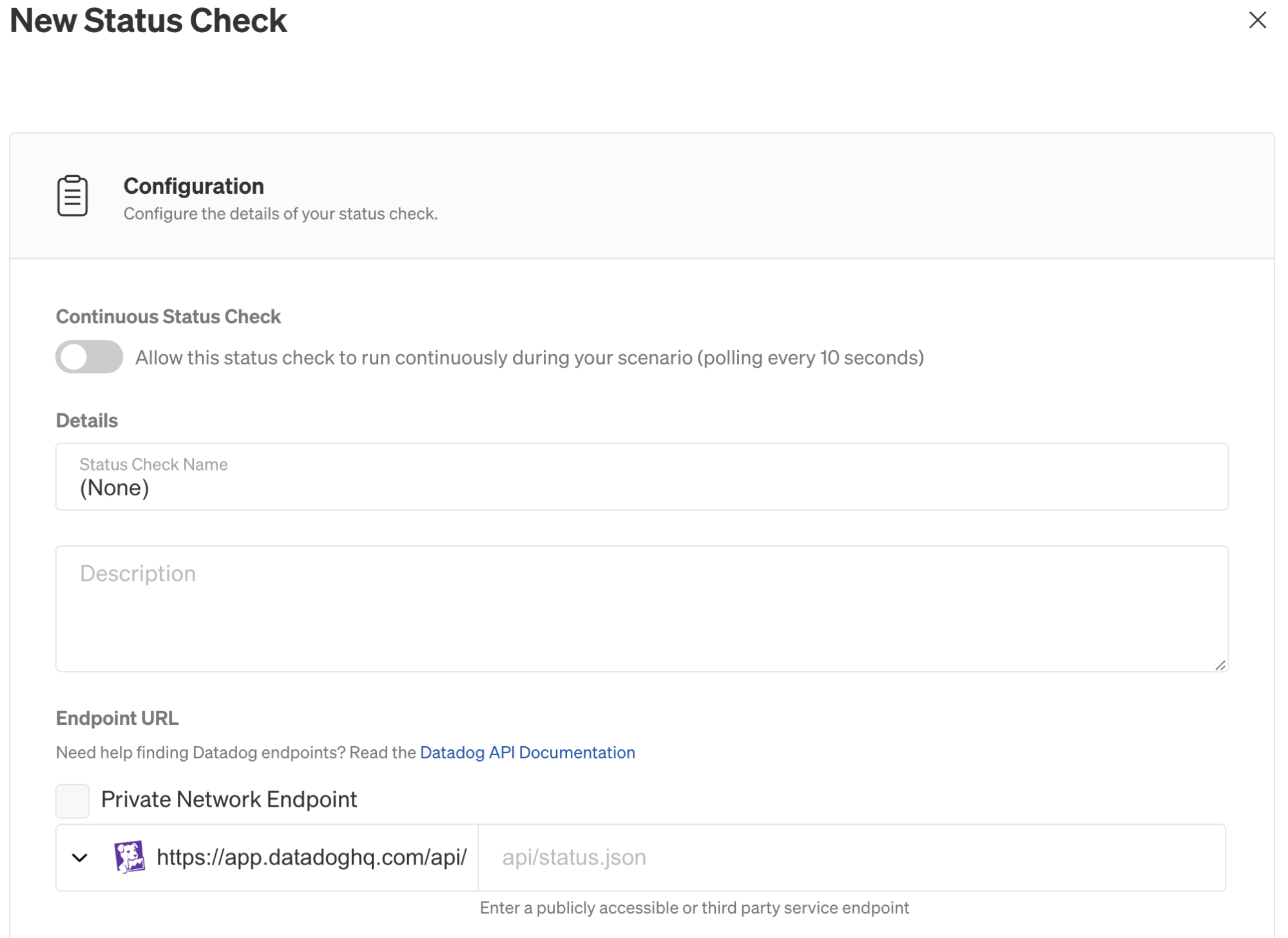 How to run a Status Check on a private endpoint using private network ...