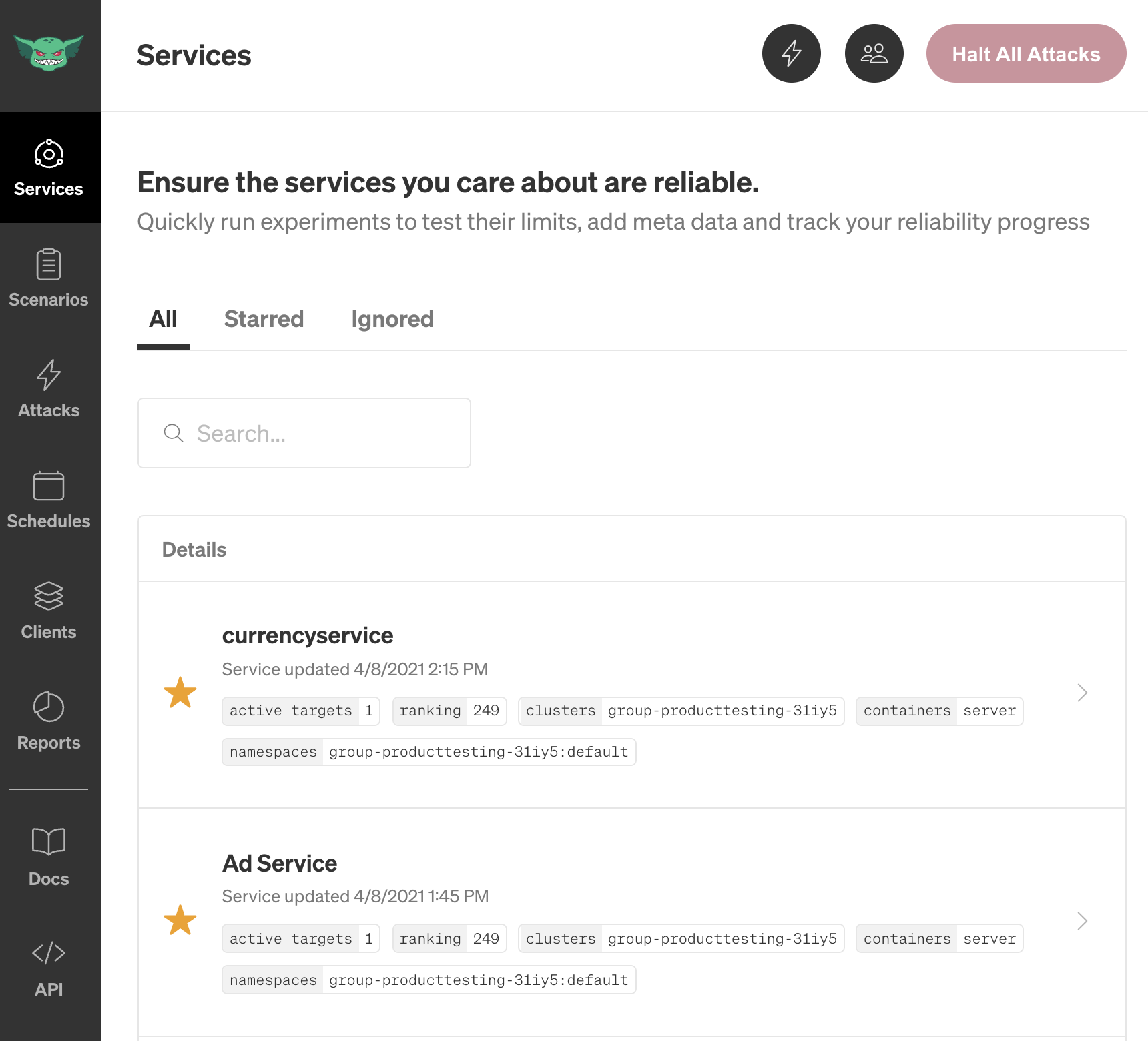 How to run a chaos experiment on a service using Gremlin