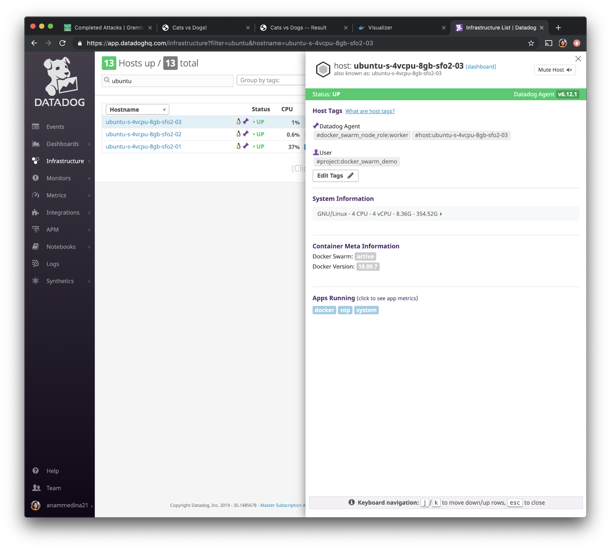 Chaos Engineering on Docker Swarm with Gremlin and Datadog