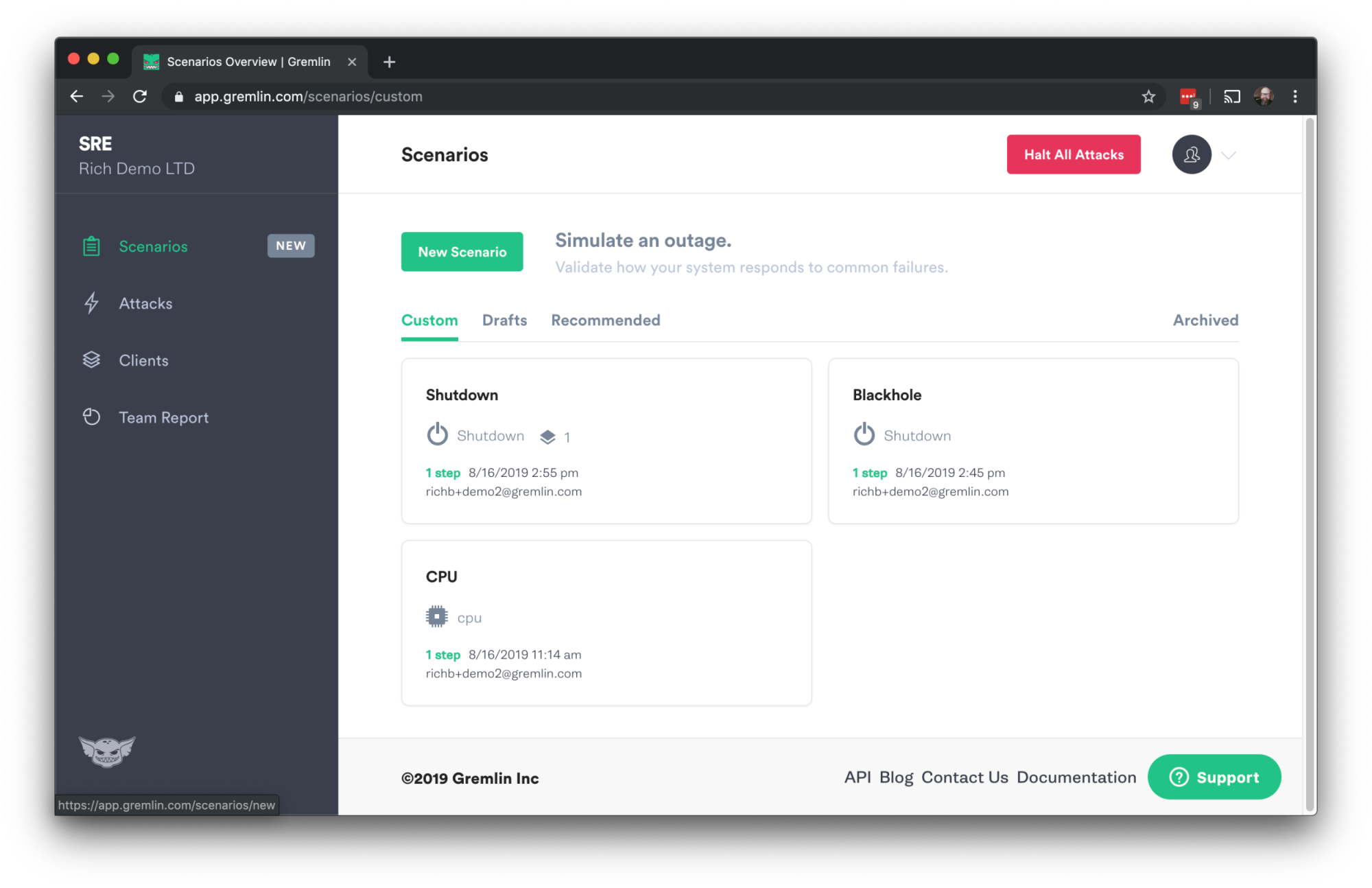 Gremlin Scenarios Walkthrough