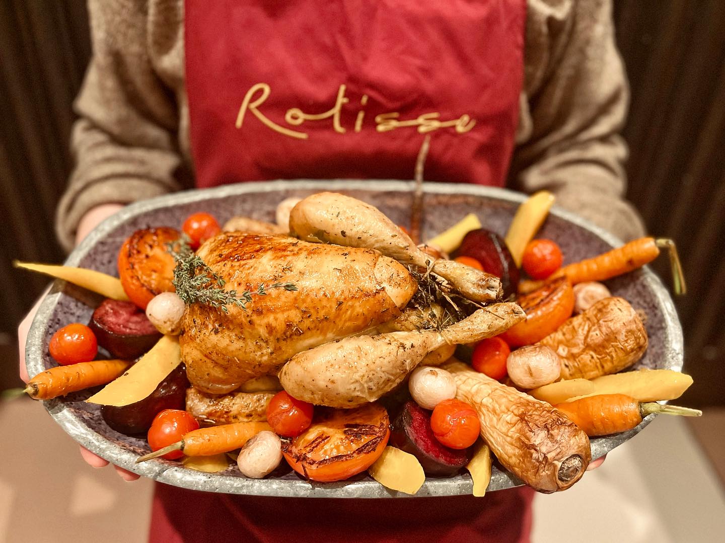 Rotisserie chicken,the Brussels way.