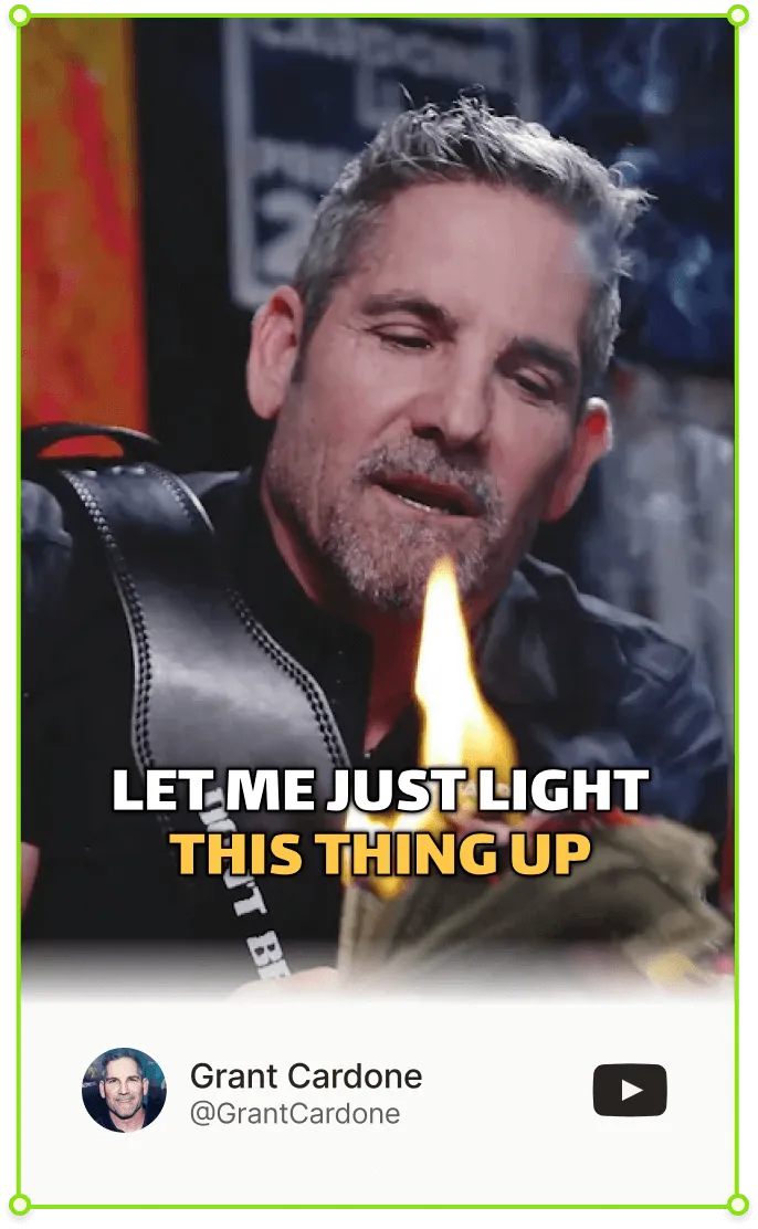 Create Grant Cardone Style Captions - vidyo.ai
