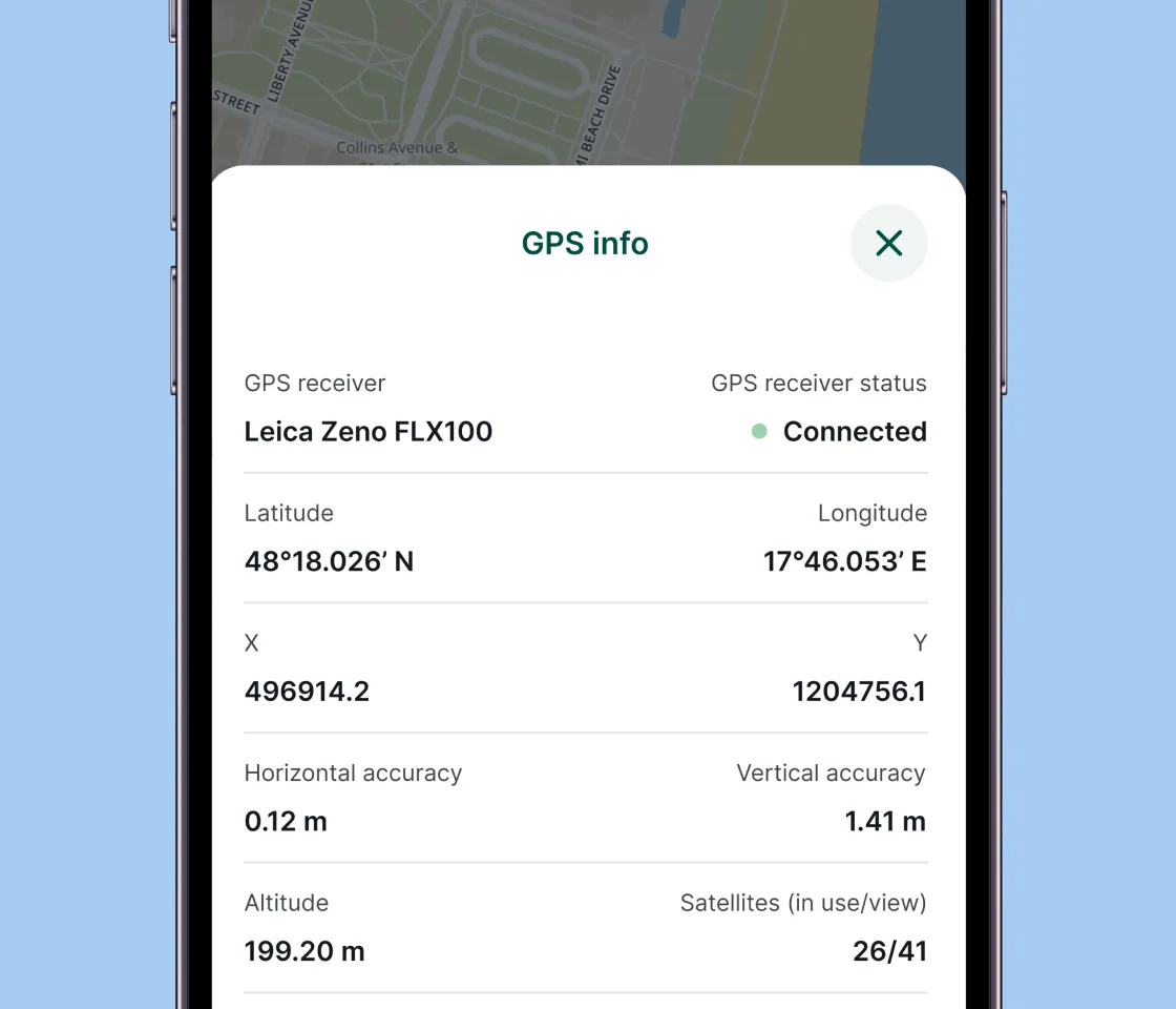 Support GNSS externe Mergin Maps