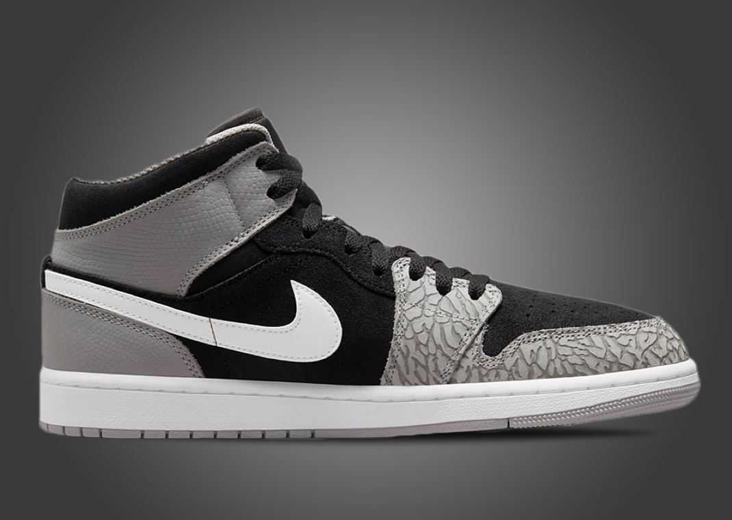 This Air Jordan 1 Mid Comes Dressed In Elephant Print - Sneaker News
