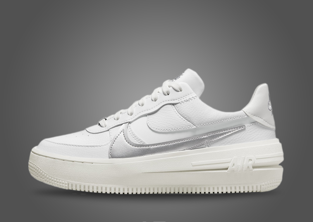 This Nike AF1 PLT.AF.ORM Comes In Summit White and Metallic Silver ...