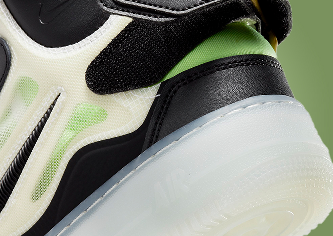 Black And Ghost Green Cover This Nike Air Force 1 Mid React - Sneaker News