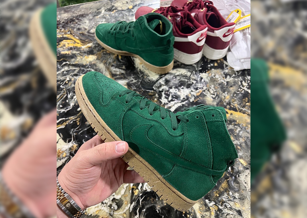 This Nike SB Dunk High Decon Gets Covered In Green Suede - Sneaker News