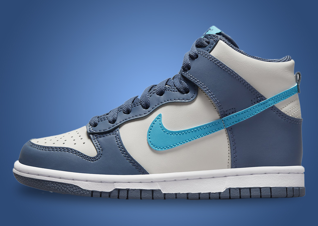 Light Bone And Blue Lightning Cover This Nike Dunk High - Sneaker News