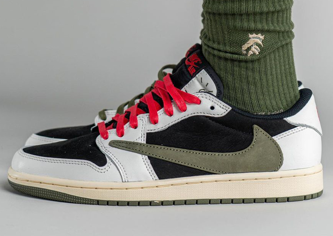 Official Look At The Travis Scott x Air Jordan 1 Retro Low OG Olive ...