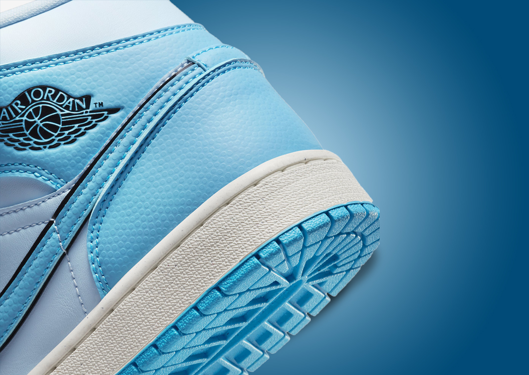Icy Blue Hues Take Over This Air Jordan 1 Mid - Sneaker News