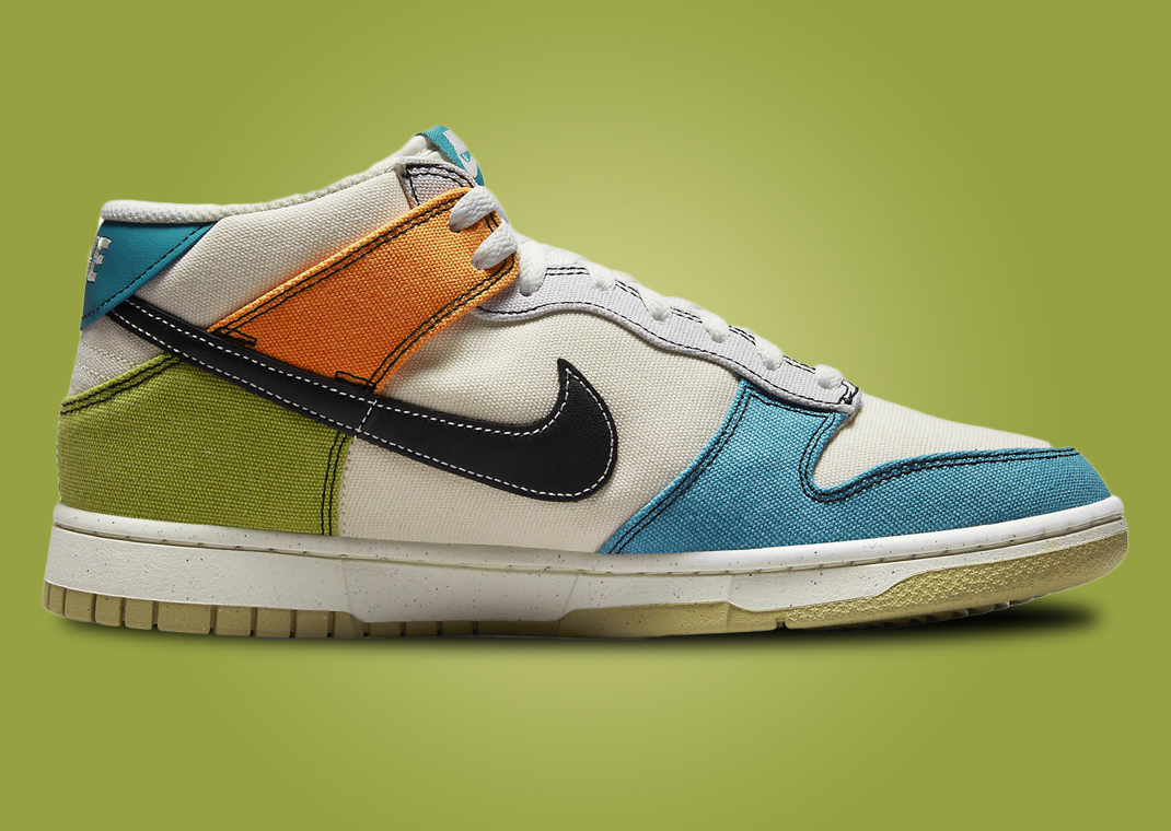Multi-Colored Canvas Takes Over This Nike Dunk Mid - Sneaker News