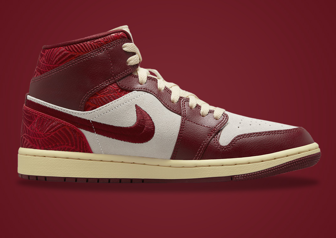 Tiki Leaves Accent This Women’s Exclusive Air Jordan 1 Mid - Sneaker News