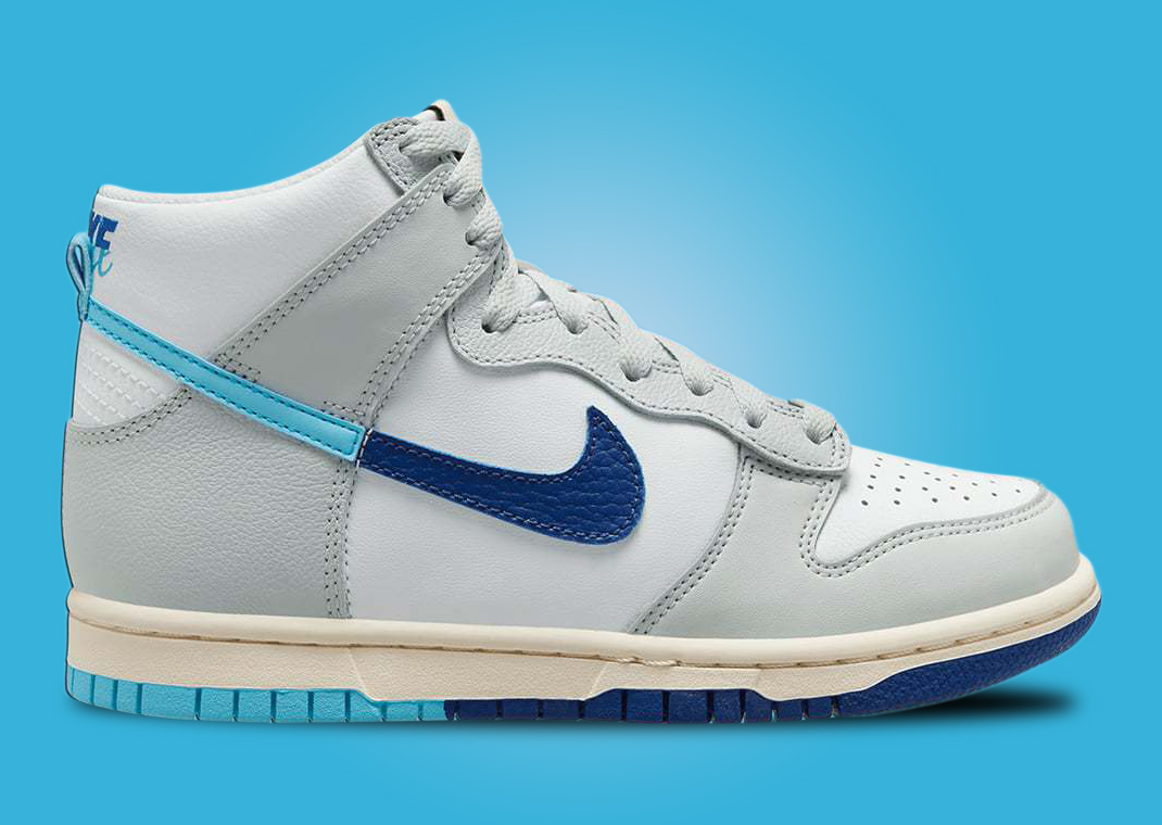 The Nike Dunk High Split Summit White Baltic Blue Deep Royal Blue ...