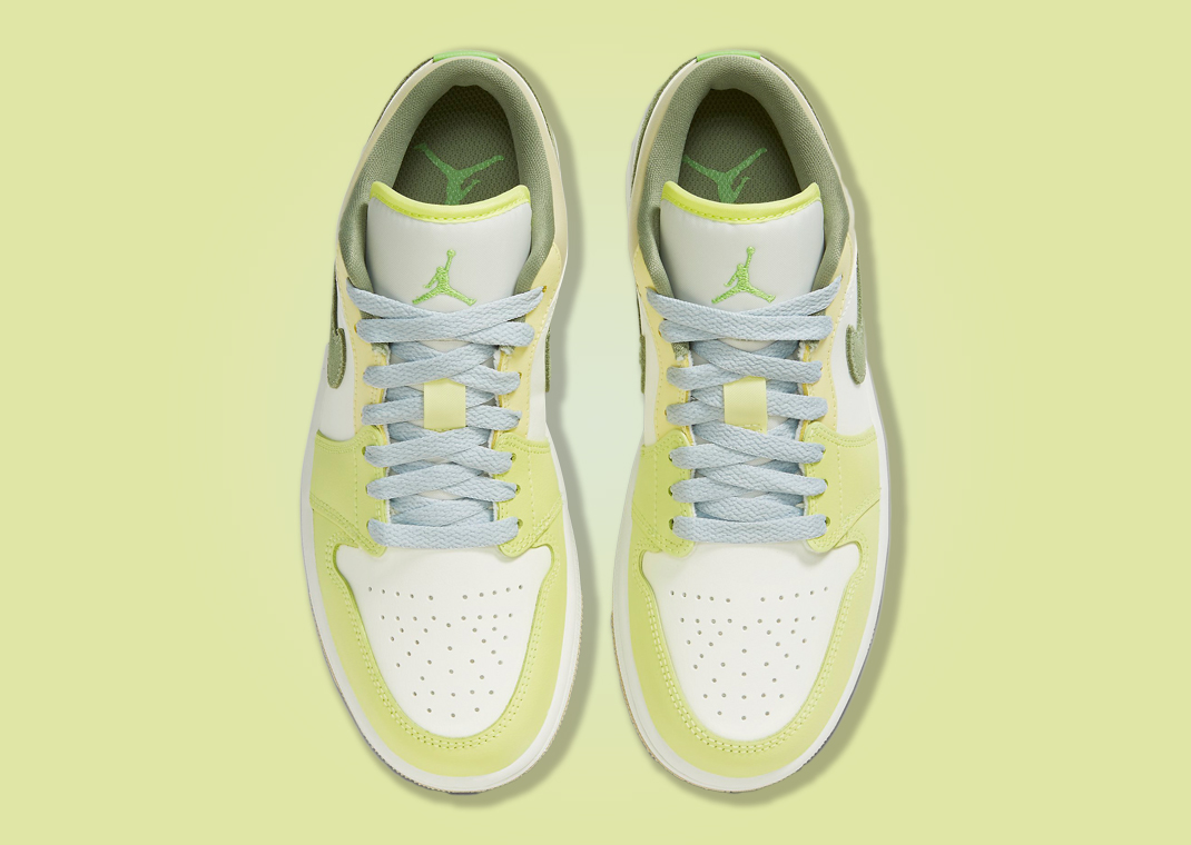 The Air Jordan 1 Low Pale Citron Light Olive Surfaces In Summery Shades ...