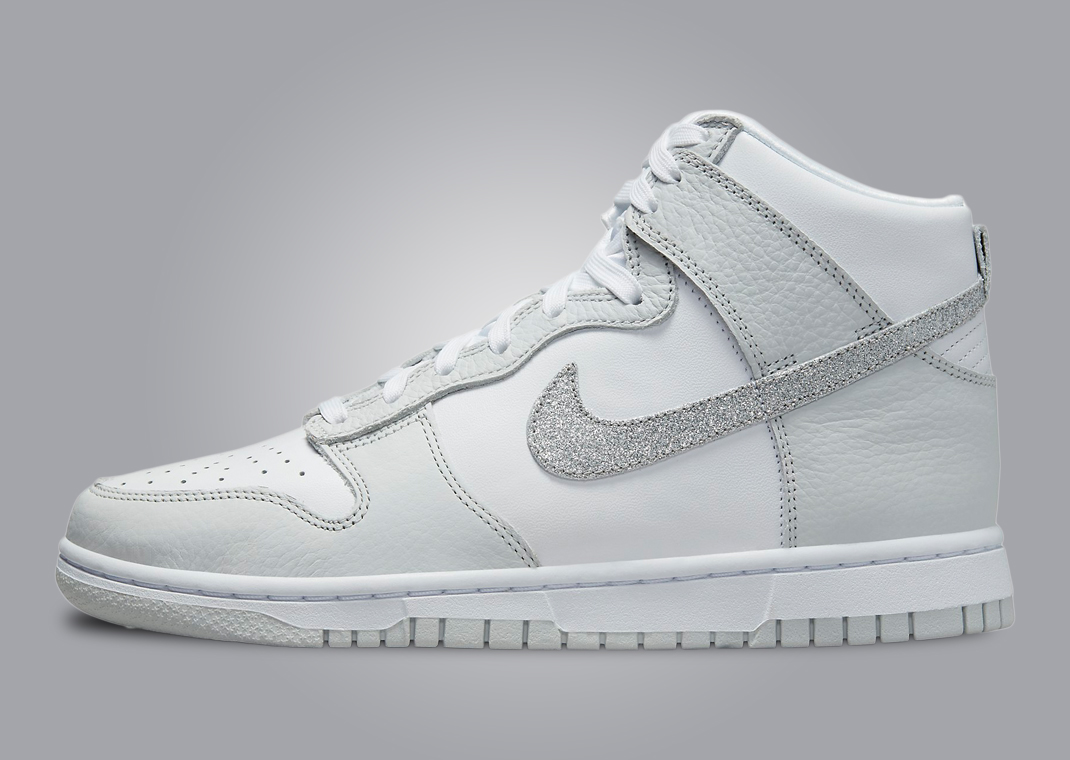 Shimmering Swooshes Shine Bright On This Nike Dunk High - Sneaker News