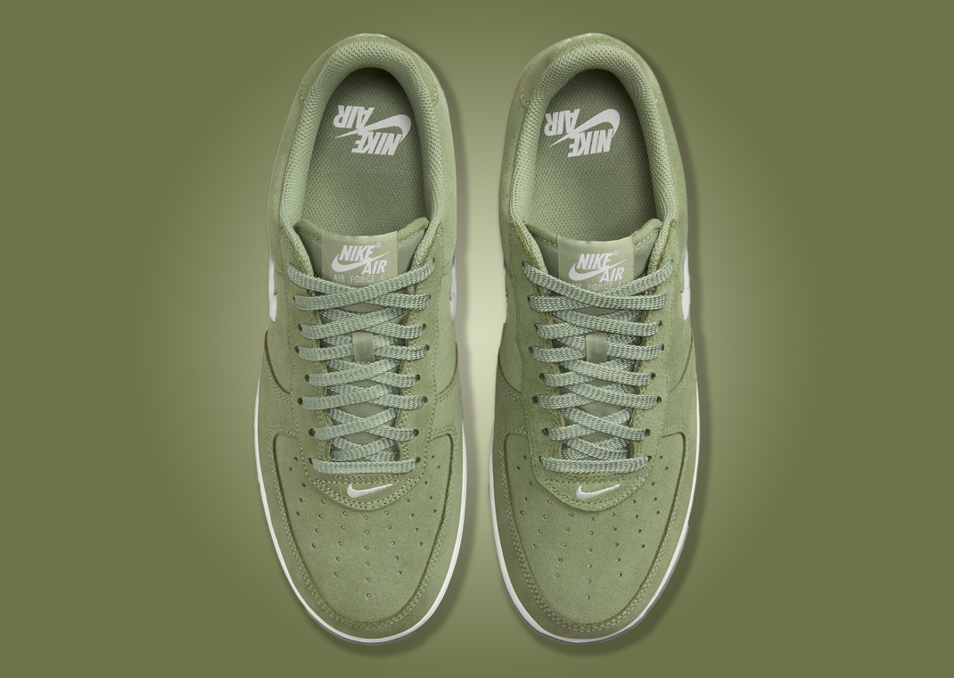 Oil Green Suede Spills Over The Nike Air Force 1 Low