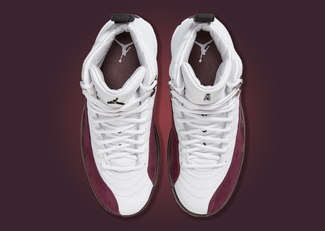 Official Look At The A Ma Maniere x Air Jordan 12 Retro White Burgundy ...