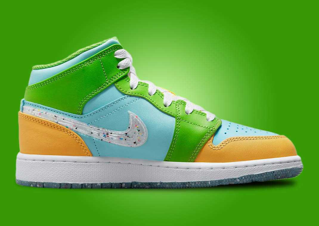 Vibrant Shades And Speckle Paint Dress This Air Jordan 1 Mid SE ...