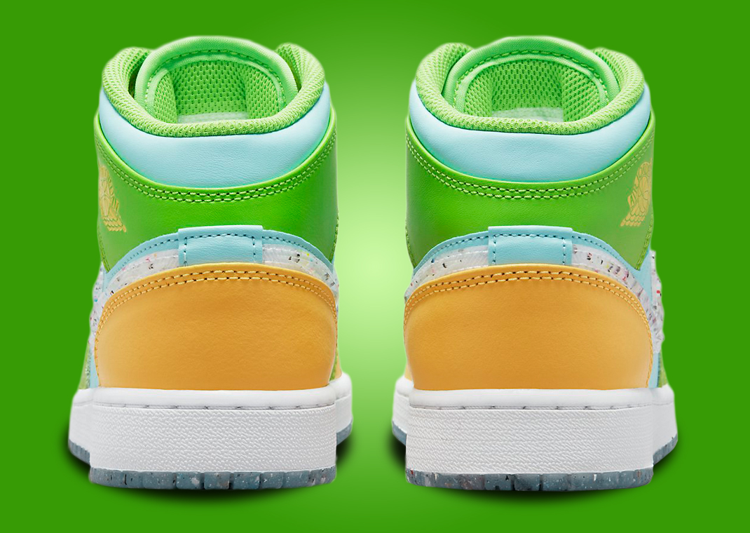 Vibrant Shades And Speckle Paint Dress This Air Jordan 1 Mid SE ...